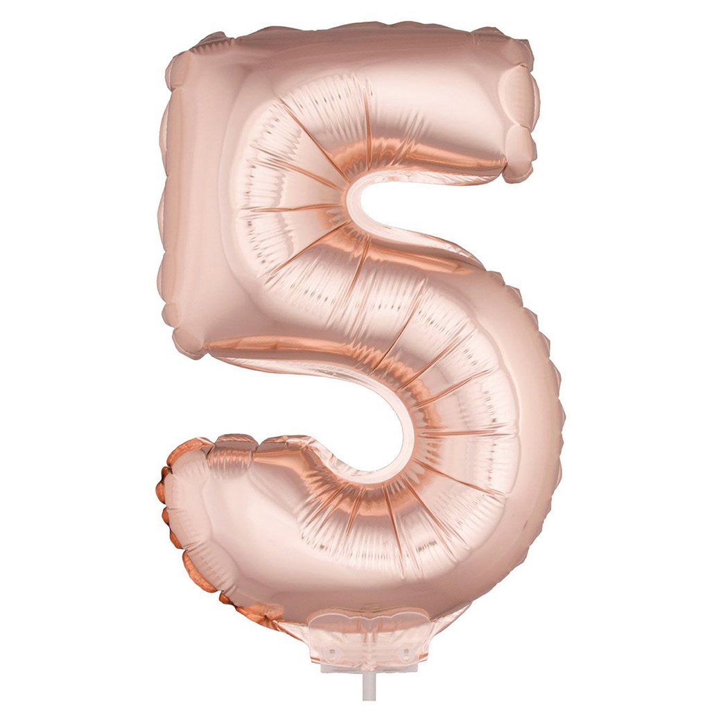 Ballon tal i folie - 5 (Rose) - 40 cm. - 50 års fødselsdag - Partyshoppen.dk