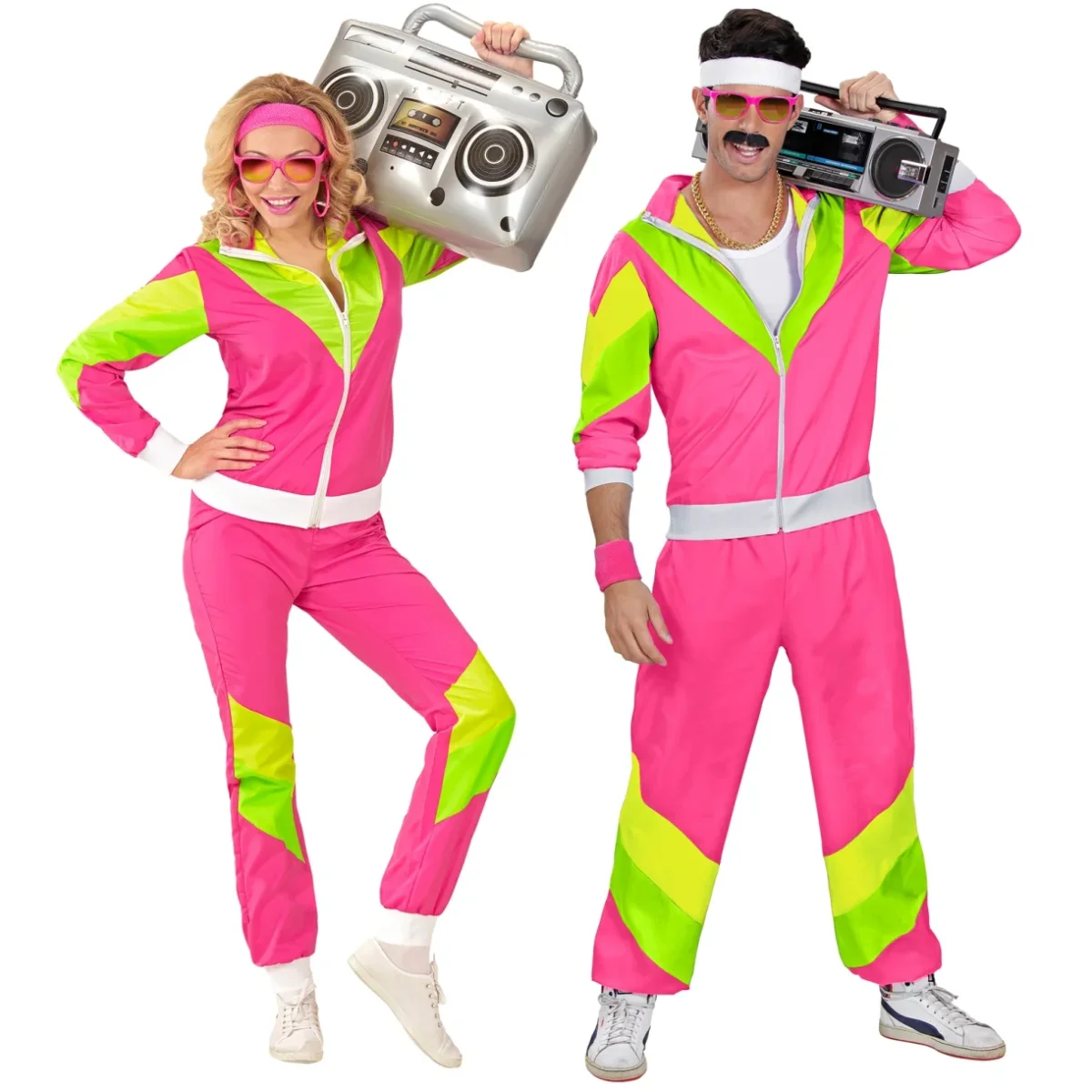 80'er Joggingdragt NEON Pink - 80ér - Neonparty - Partyshoppen.dk